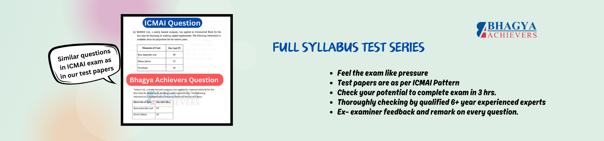 CMA Inter New Syllabus Full Syllabus Test 1 for Dec 2025